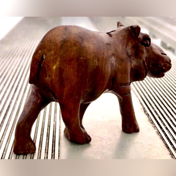 Art | 18th Century Antique Handcarved Miniature Wooden Hippopotamus ...